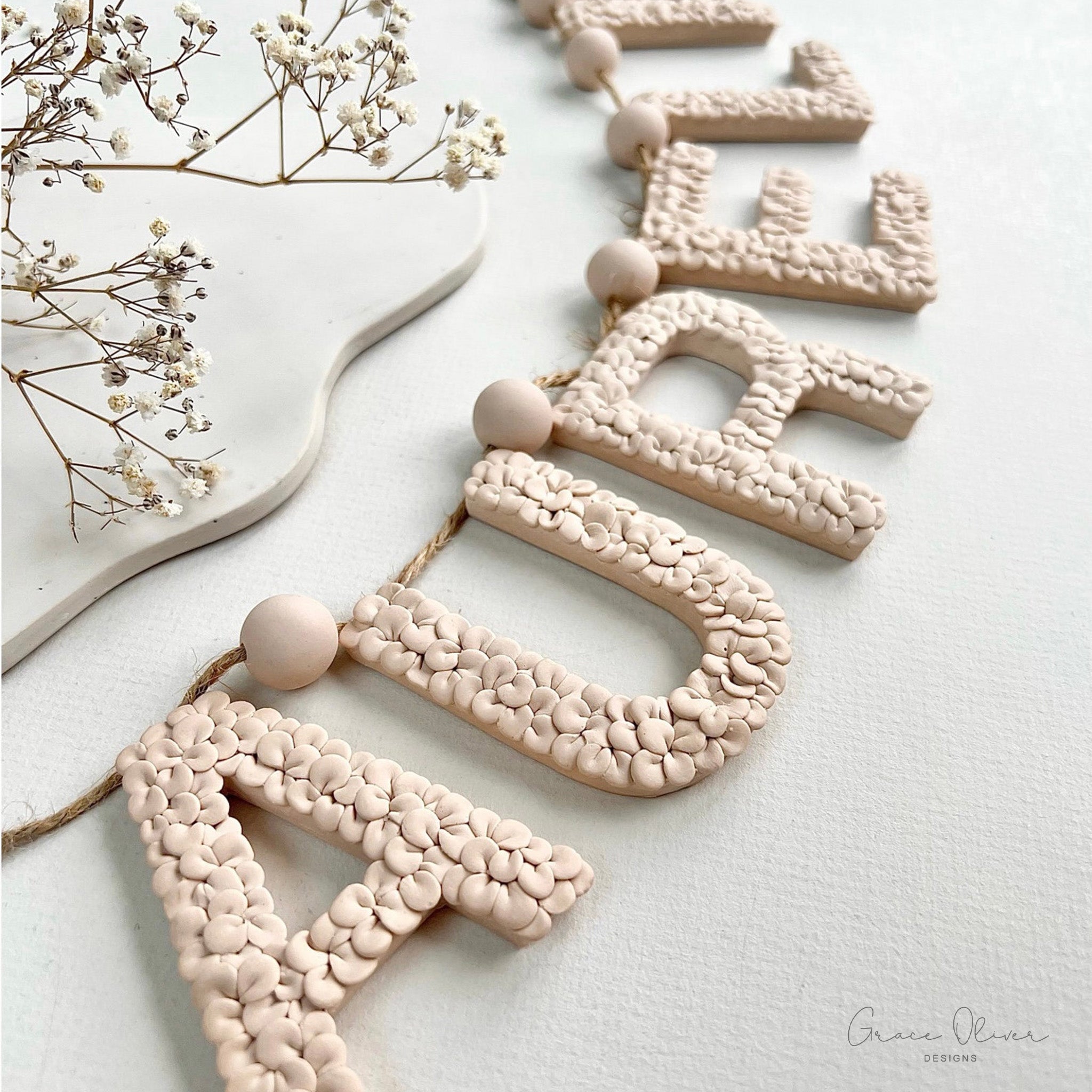 Customised Floral Name Garland for Your Baby's Nursery – Grace Oliver ...