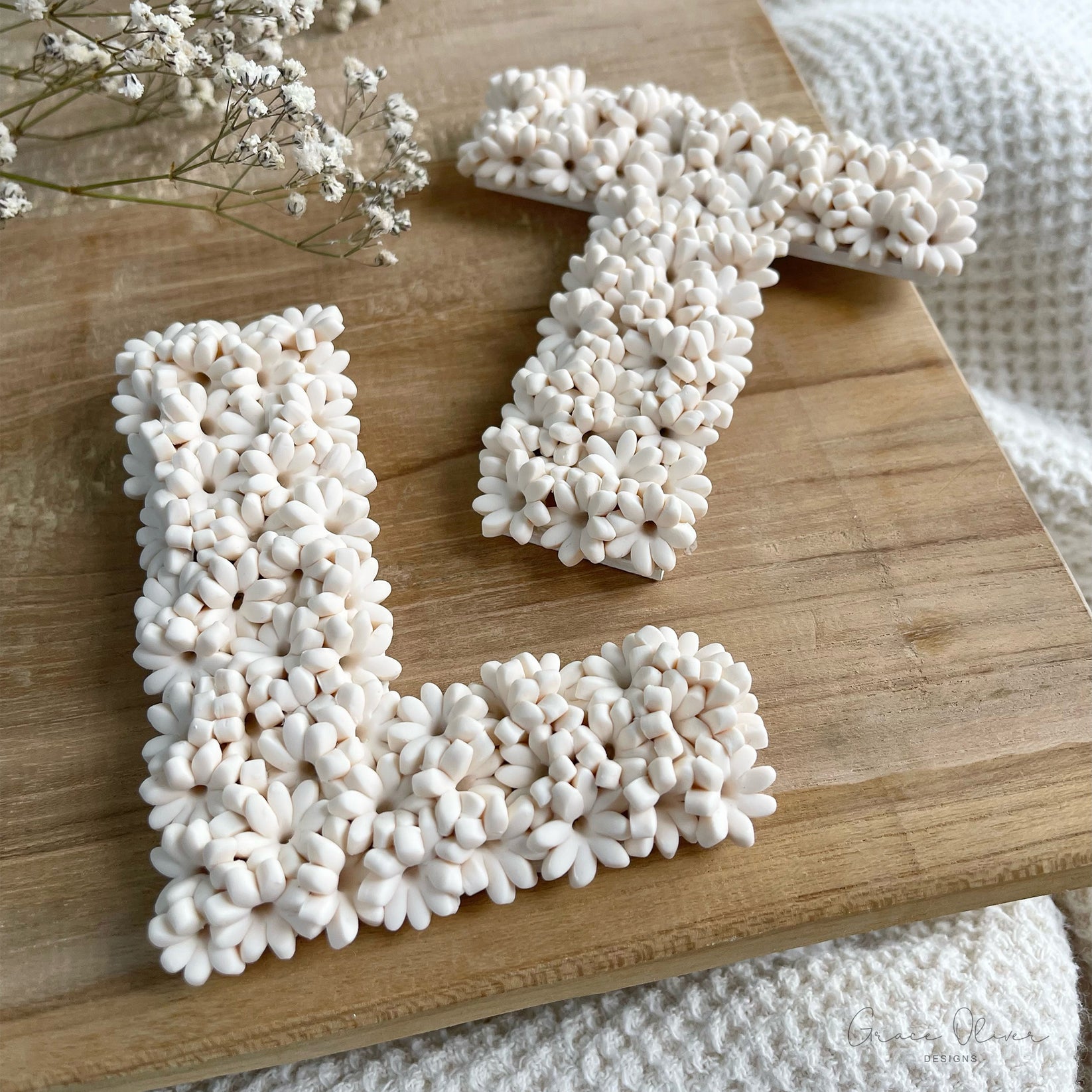 Create a Unique Nursery with Personalised Chunky Floral Wall Letters ...