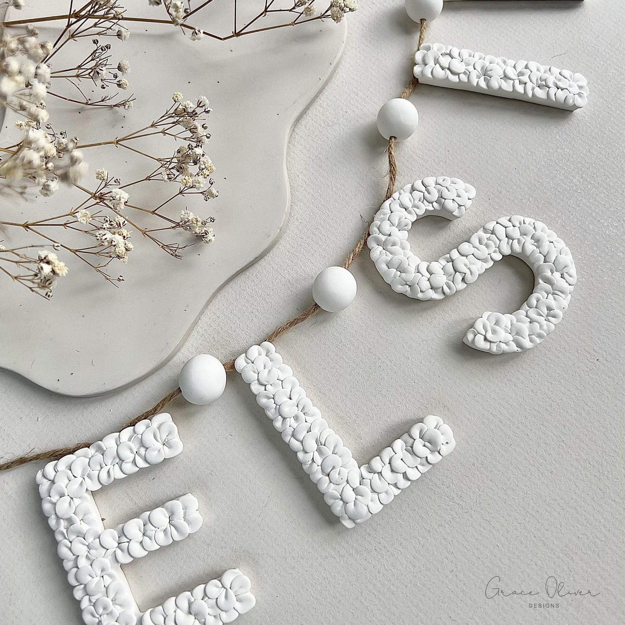 Customised Floral Name Garland for Your Baby's Nursery – Grace Oliver ...