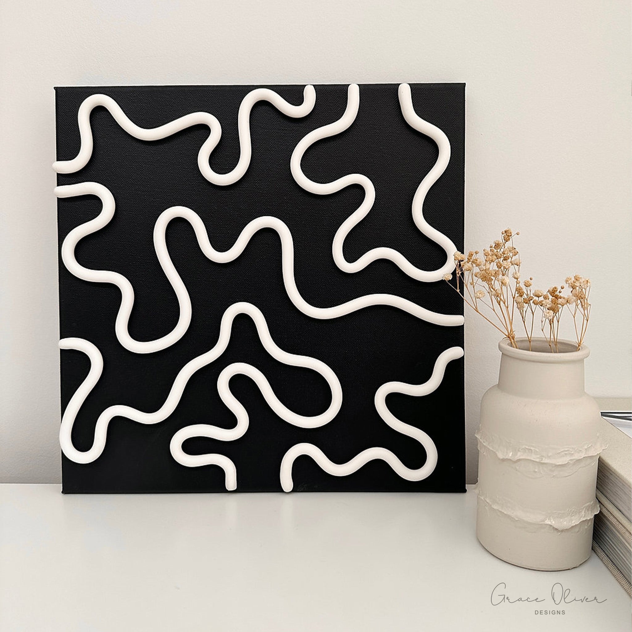 Monochrome Abstract Canvas Wall Art Pieces to Elevate Your Home Decor – Grace Oliver Designs
